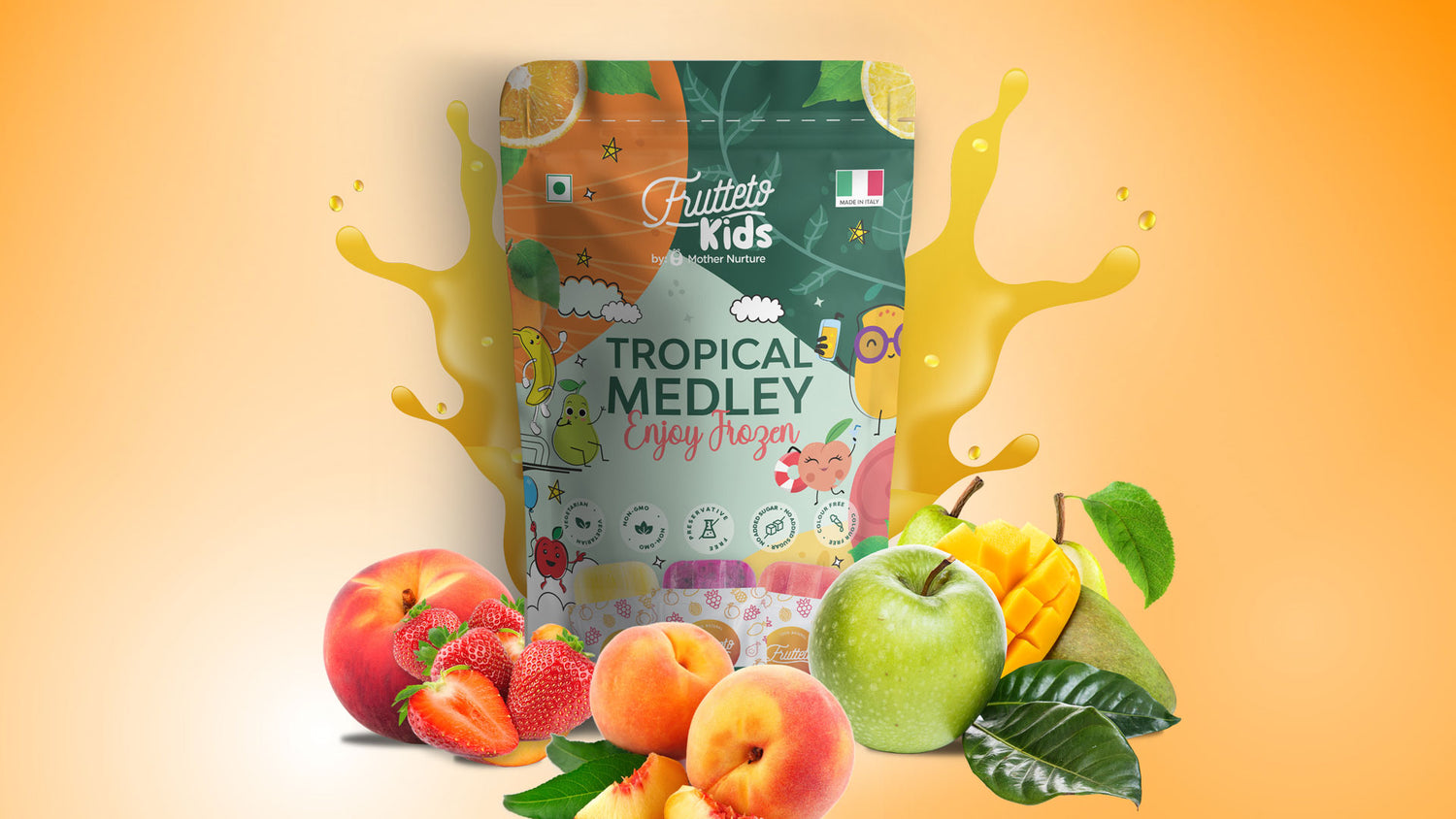 Ice Lolly Fruit Popsicles | Frutteto Kids | Mother Nurture | 100% Fruit